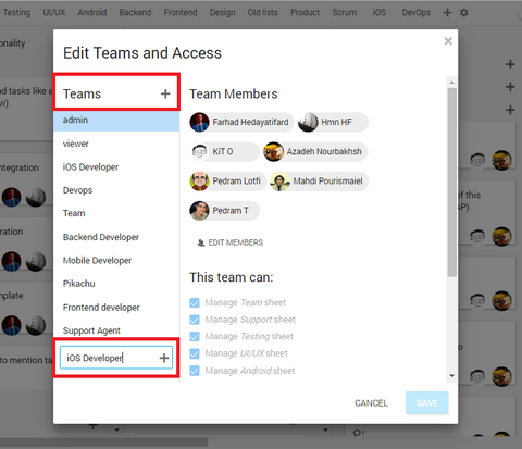 CONFIGURING TEAMS AND ACCESS | Taskulu